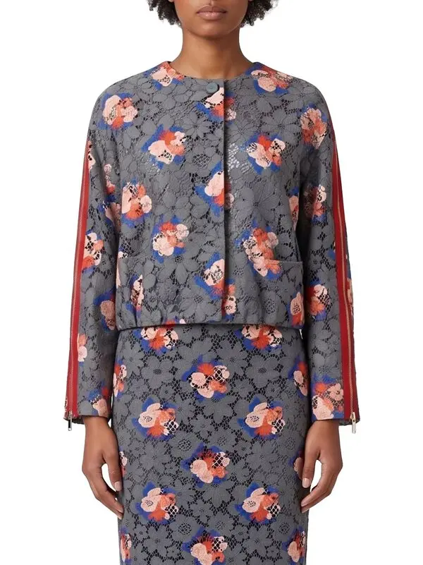 Fendi Floral Lace Jacket - Grey