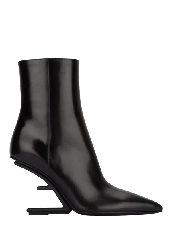 Fendi Leather Ankle Boots - Black