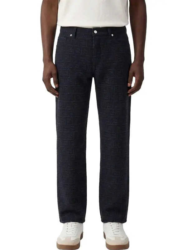 Fendi Monogram Denim Straight Jeans - Indigo
