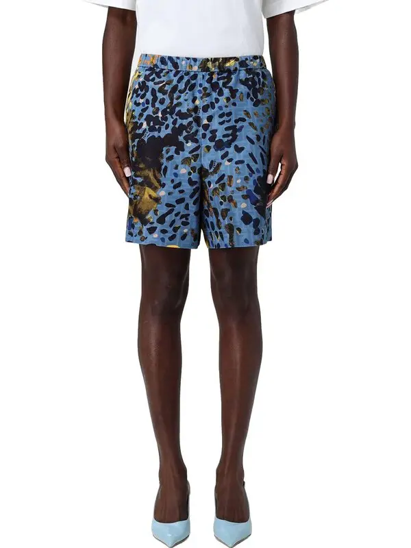 Fendi Printed Twill Shorts - Blue