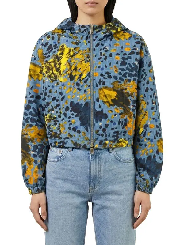 Fendi Polyester Hooded Jacket - Blue