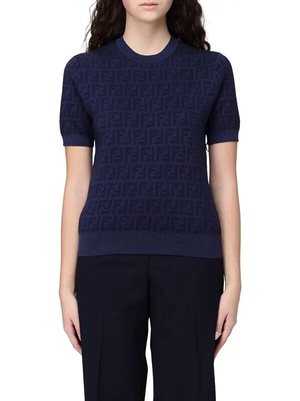 Fendi All-over Ff Motif Knit Top - Blue