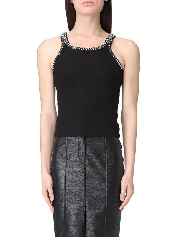 Pinko Ribbed Embellished Tank Top - Black