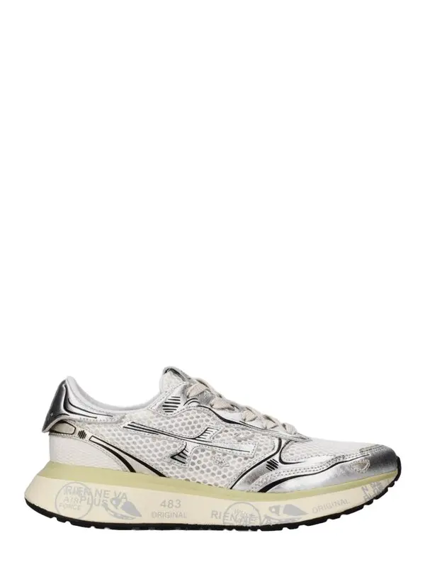 Premiata Lauryn Suede And Mesh Lace-up Sneakers - Silver