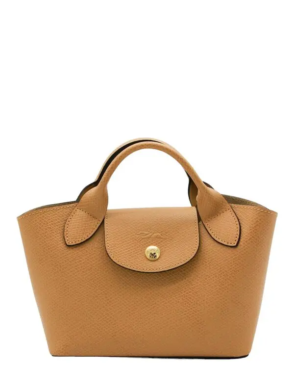 Longchamp Pure Mini Cowhide Leather Handbag With Removable Strap - Beige