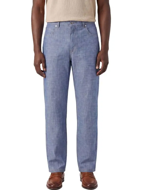 Fendi Chambray Trousers - Blue