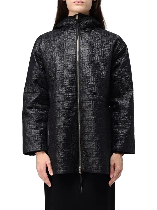 Fendi Quilted Hooded Jacket - Black