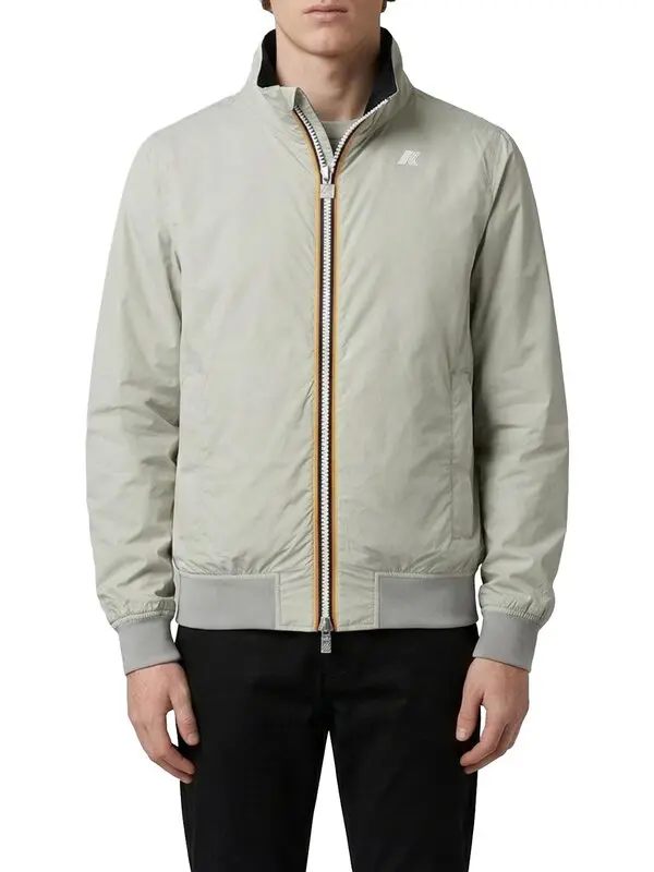 K-WAY Arsene Plus.2 Nylon Bomber Jacket With Logo - Beige