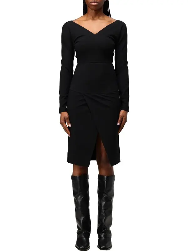 Fendi Long-sleeve Midi Dress - Black