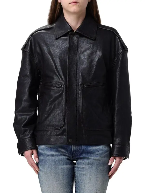 Saint Laurent Leather Jacket - Brown