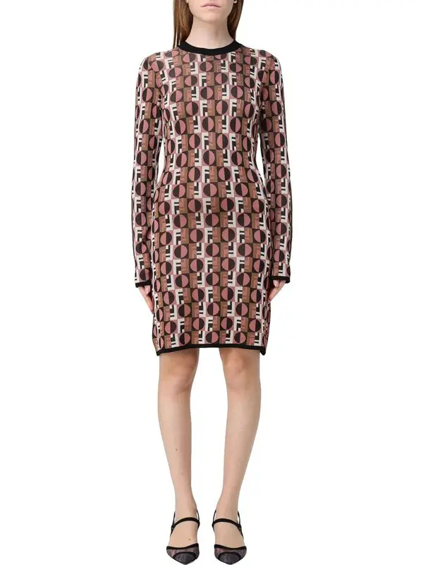 Fendi All-over Ff Logo Knit Dress - Multicolor
