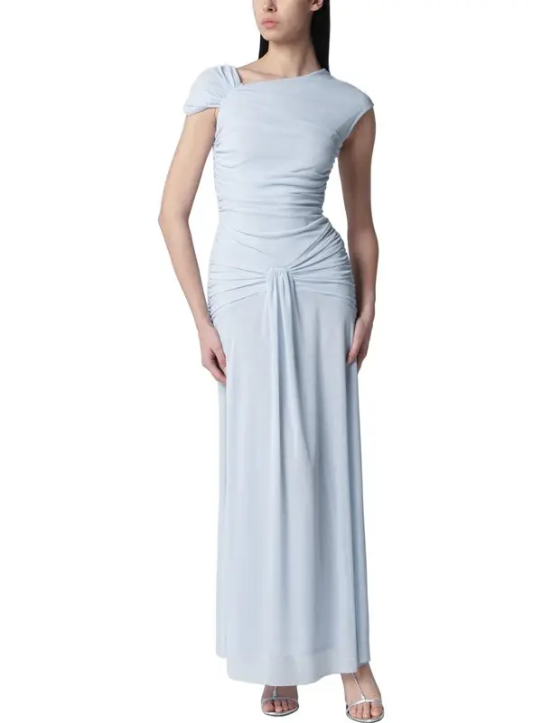 ROTATE BY BIRGER CHRISTENSEN Asymmetrical One-shoulder Maxi Dress - Light Blue