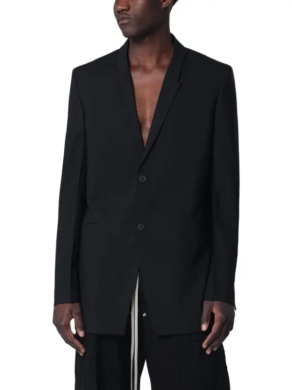 Rick Owens Single-breasted Wool Blazer - Black