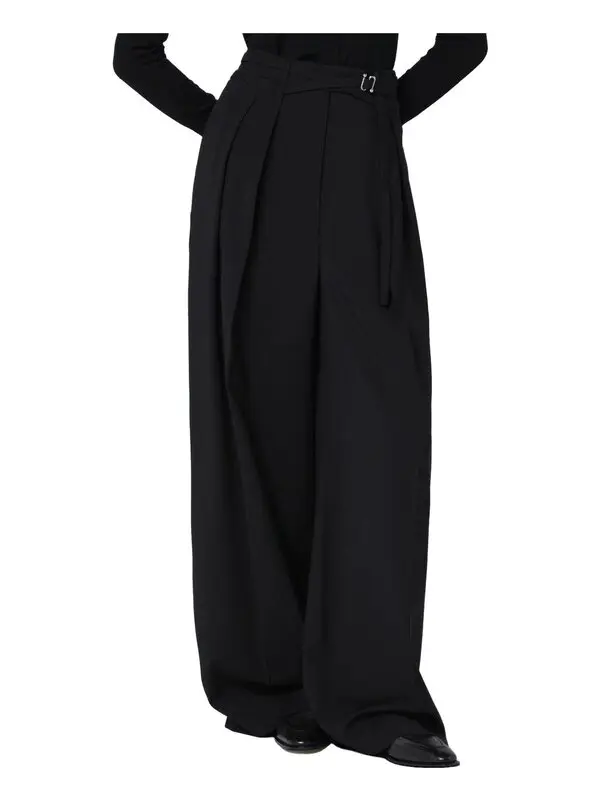 Sportmax Wide-leg Stretch-wool Trousers - Black