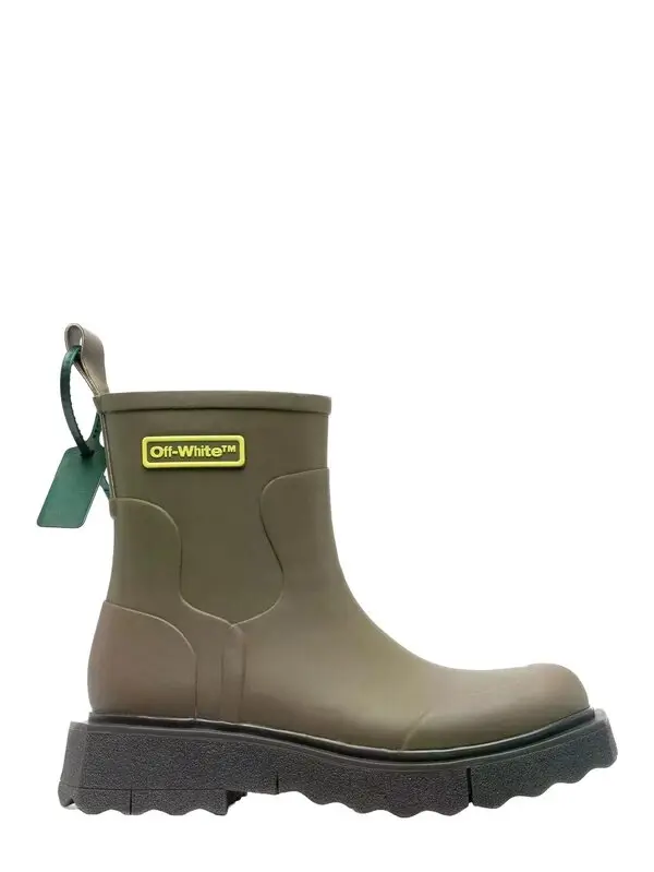 Off-White Sponge Ankle Boots - Green