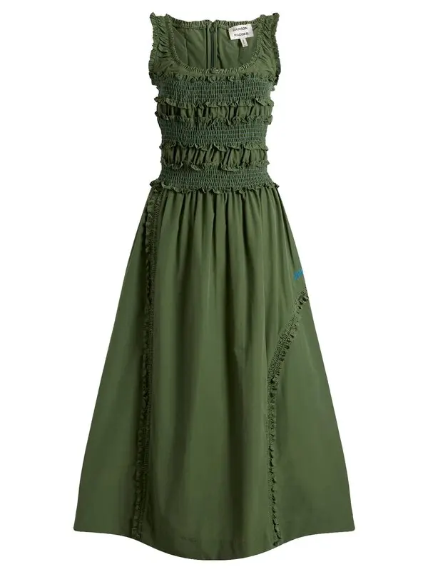 DAMSON MADDER Cynthia Midi Dress - Olive