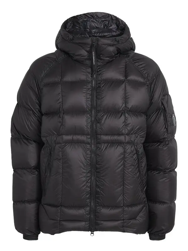 C.P. COMPANY Quilted Hooded Puffer Jacket - Black