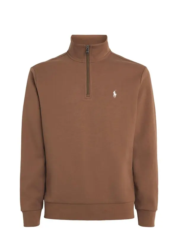 Polo Ralph Lauren Embroidered Pony Quarter-zip Sweatshirt - Brown