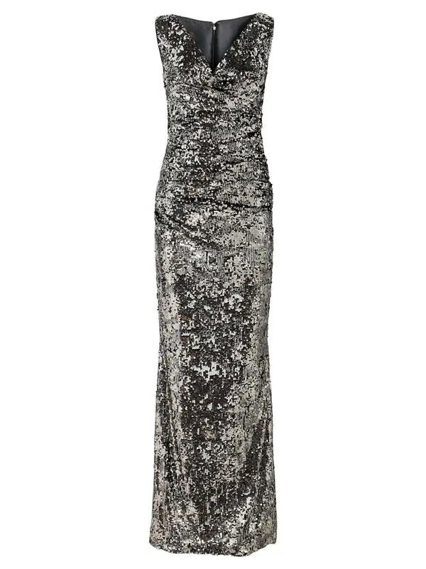 Talbot Runhof Sequinned Column Gown - Metallic