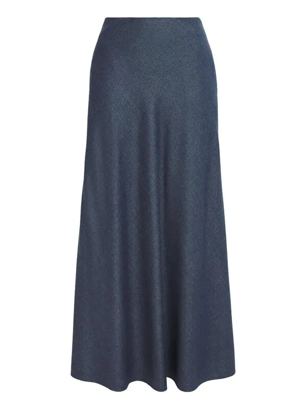Colombo Cashmere Midi Skirt - Blue