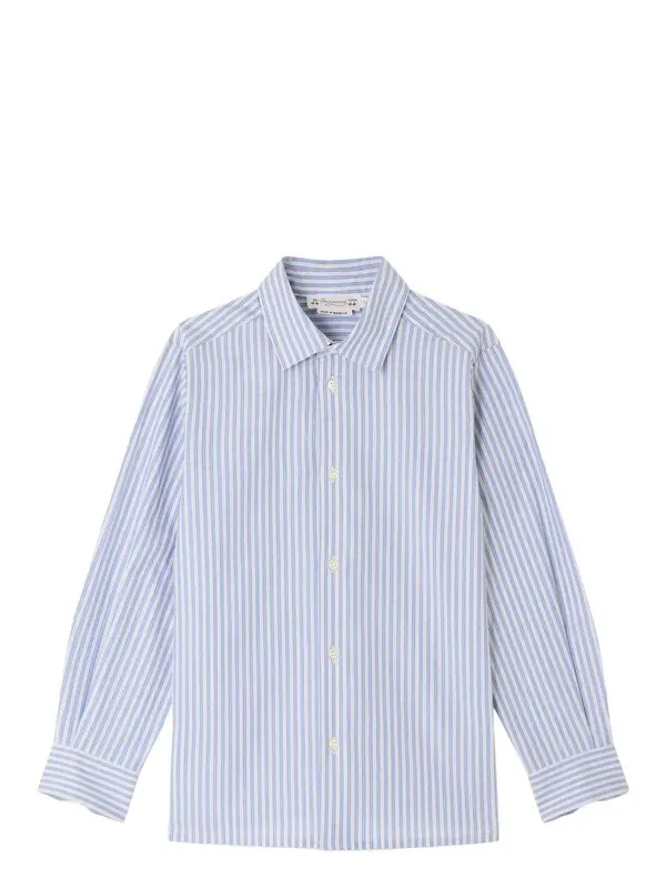 Bonpoint Cotton Stripe Shirt - Blue