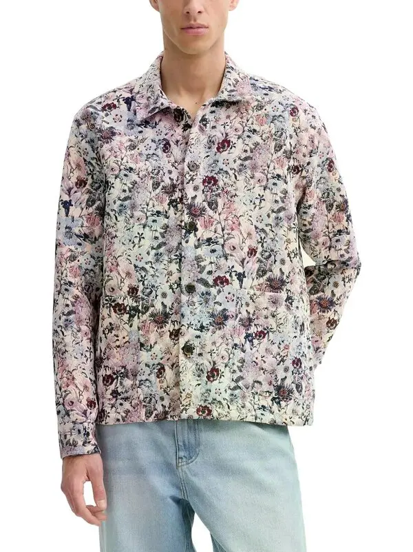LES DEUX Floral Print Jacket - Neutrals