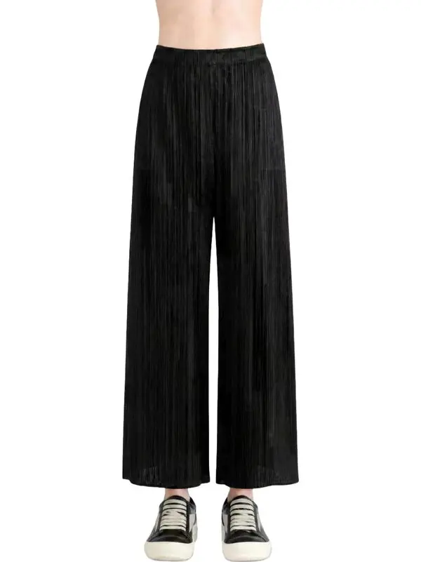 Issey Miyake Pleated Wide-leg Trousers - Black
