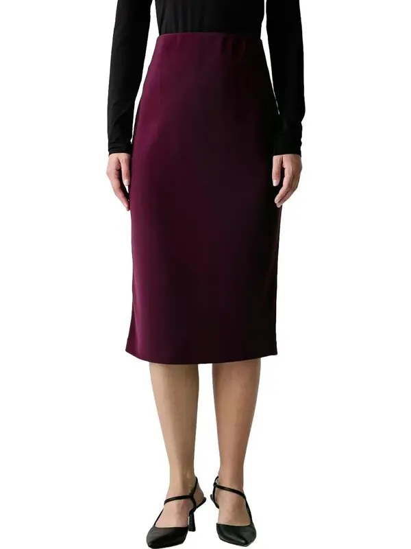 Joseph Ribkoff Back-slit Midi Skirt - Red