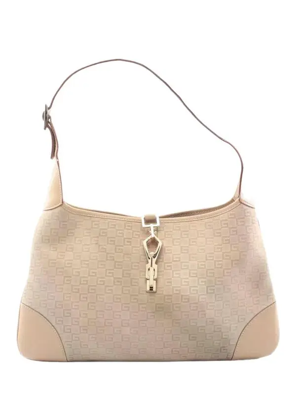 Gucci Logo Embossed Shoulder Bag - Neutrals