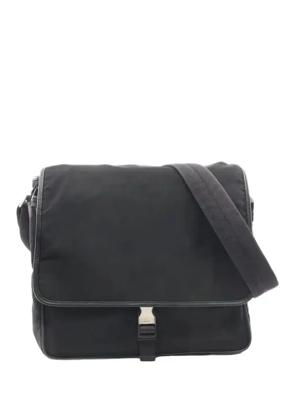 Prada Buckle Detail Shoulder Bag - Black
