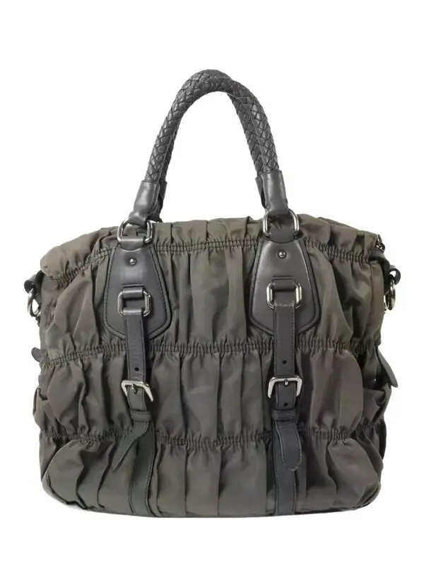 Prada Tessuto Gaufre Two-way Handbag - Grey
