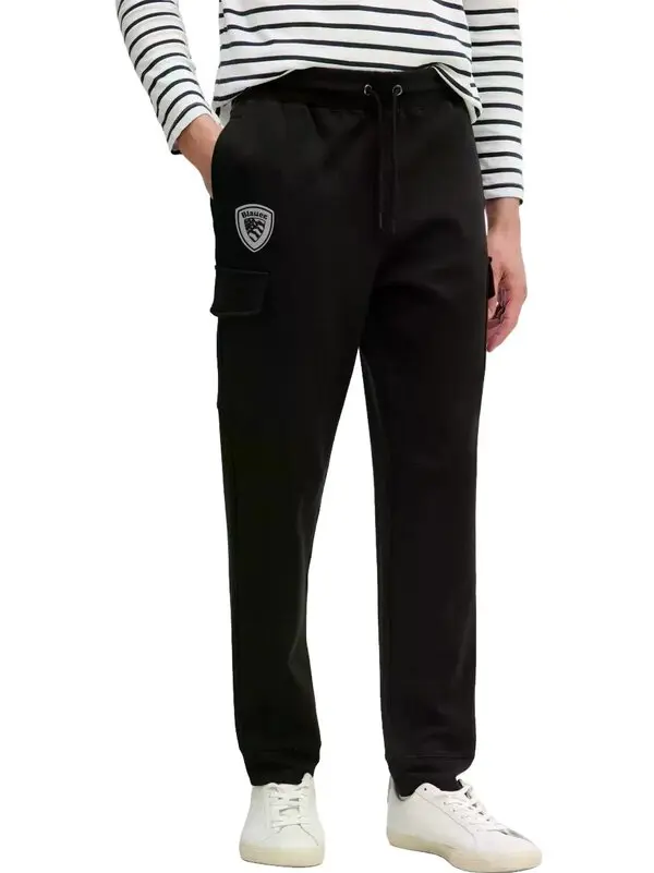 BLAUER. Logo-patch Drawstring Track Pants - Black