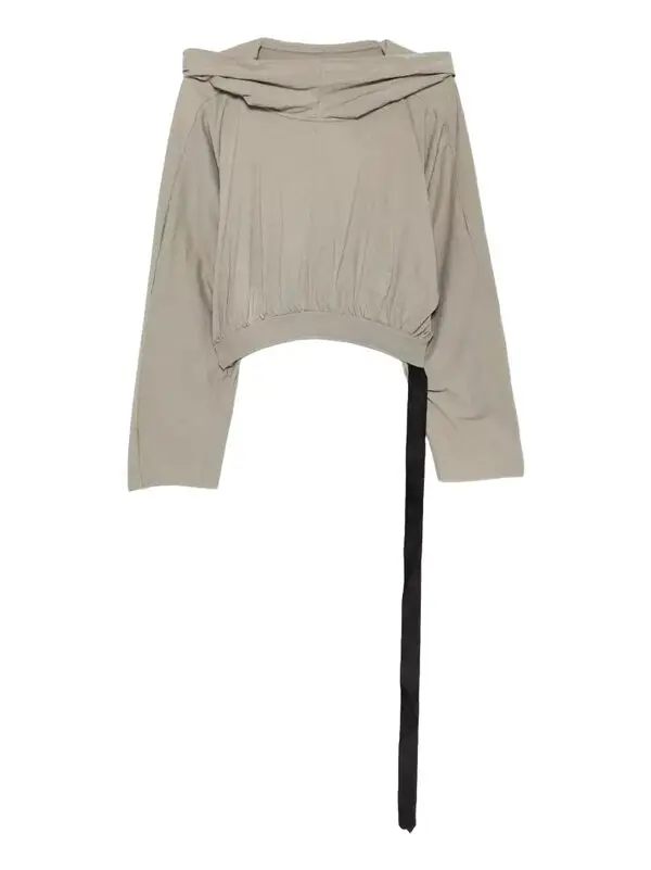 Rick Owens Gathered Crop Hoodie - Grey