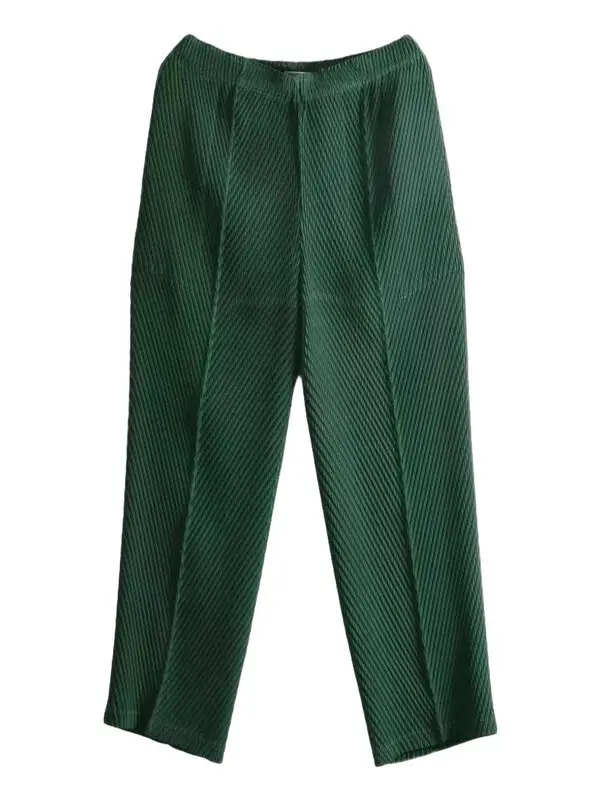 Issey Miyake Pleated Straight-leg Trousers - Green