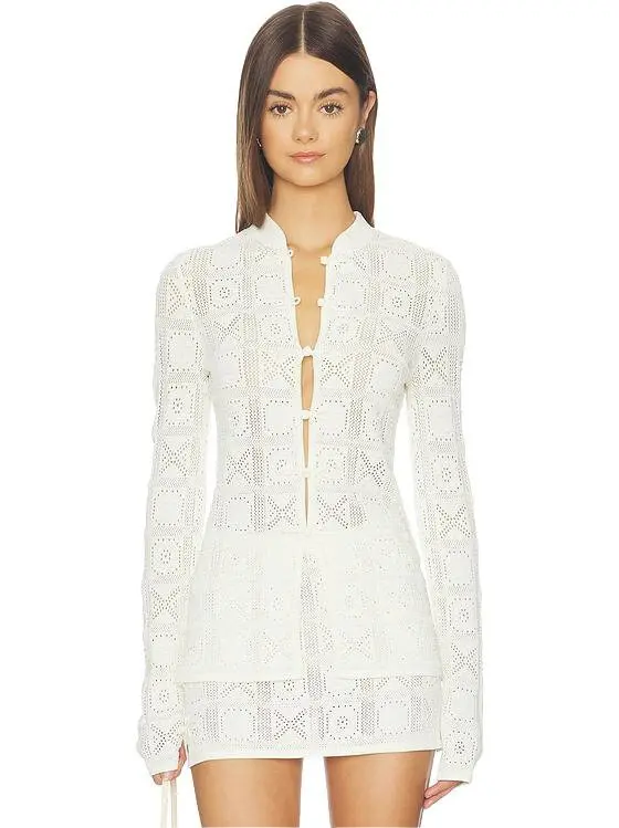 STONE COLD FOX X Revolve Adari Pointelle Cardigan - Ivory