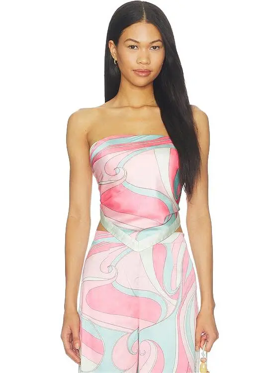 RUNAWAY THE LABEL Milani Satin Scarf Top - Multi