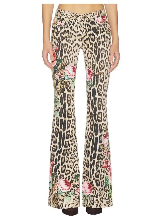 Roberto Cavalli Printed Flare Trousers - Multi