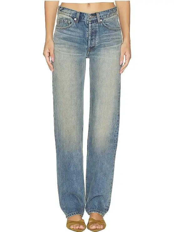 AYA MUSE Straight Leg Denim Jeans - Blue