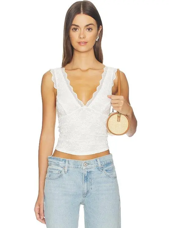 Free People X Intimately Loved You First Lace Top - Ivory