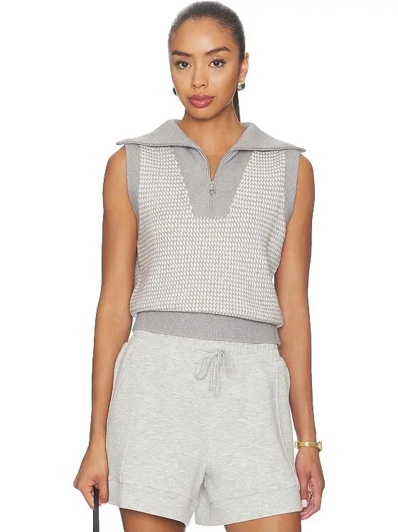 Varley Peterson Half Zip Knit Top - Grey