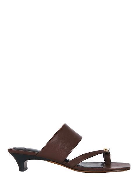 Vince Stacy Sandal With Gold-tone Detail - Chocolate