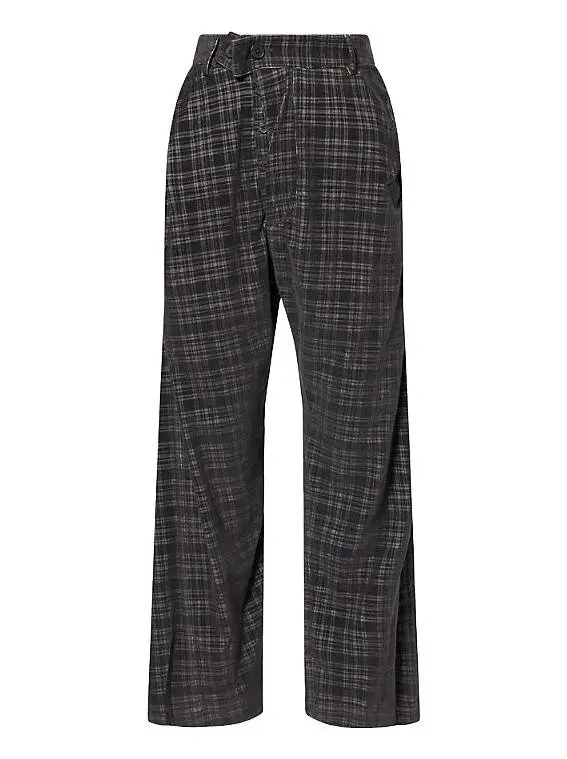 VIVIENNE WESTWOOD Straight-leg Checked Corduroy-cotton Trousers - Graphite