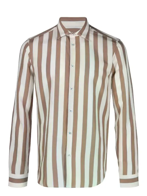 MANUEL RITZ Striped Long-sleeve Shirt - Neutrals