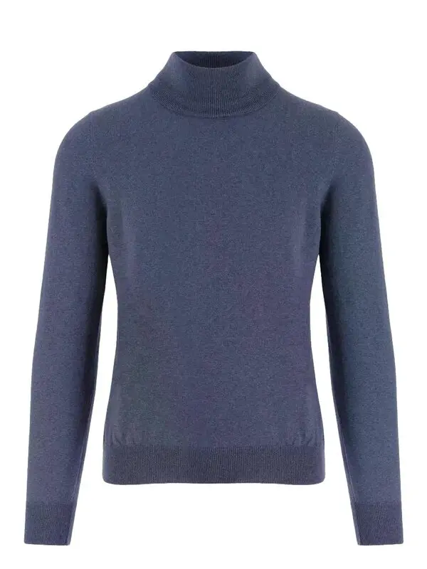 Tagliatore Miles High-neck Wool Sweater - Blue