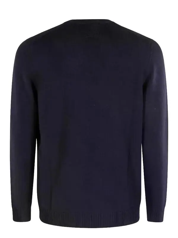 DRUMOHR Crew Neck Fine Knit Sweater - Blue