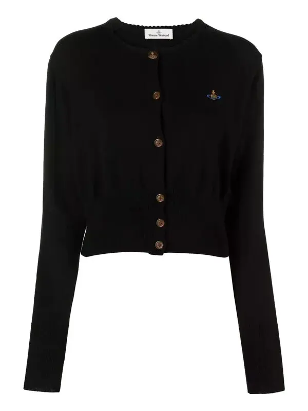 VIVIENNE WESTWOOD Orb Logo Embroidered Cardigan - Black