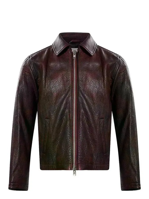 SUNFLOWER Grained-leather Jacket - Brown