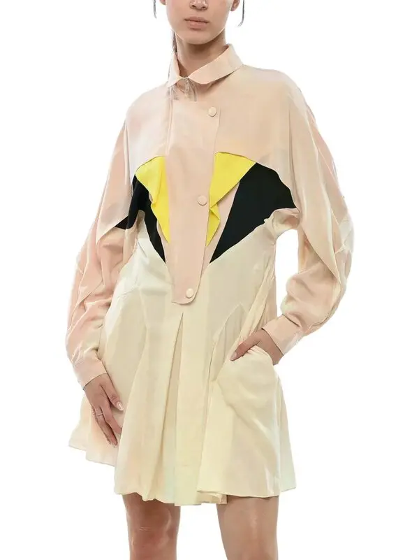 Stella McCartney Mini Margot Contrast-detail Dress - Neutrals