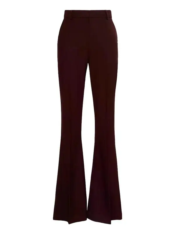 Sportmax Pressed Crease Flared Trousers - Brown