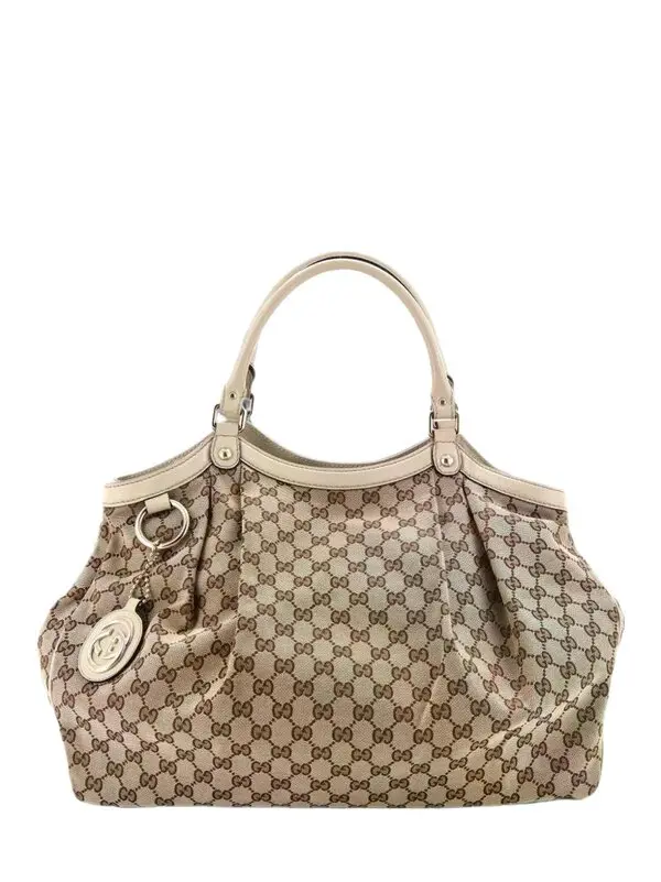 Gucci Sukey Gg Canvas With Leather Large Tote Bag - Brown